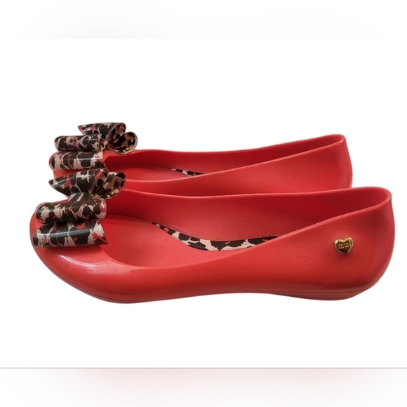 Melissa | Shoes | Melissa Mel Pop Vii Red Orange Jelly Leopard Bow ...